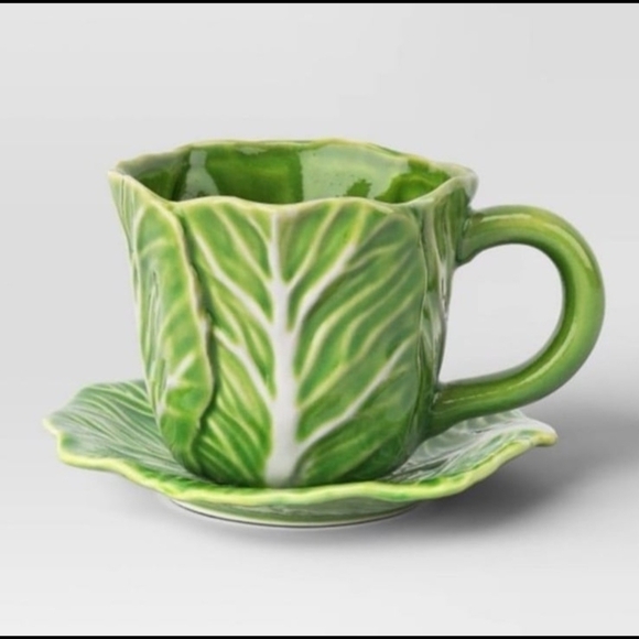 Threshold | Dining | Threshold Oz Stoneware Cabbage Tea Cup And Saucer ...